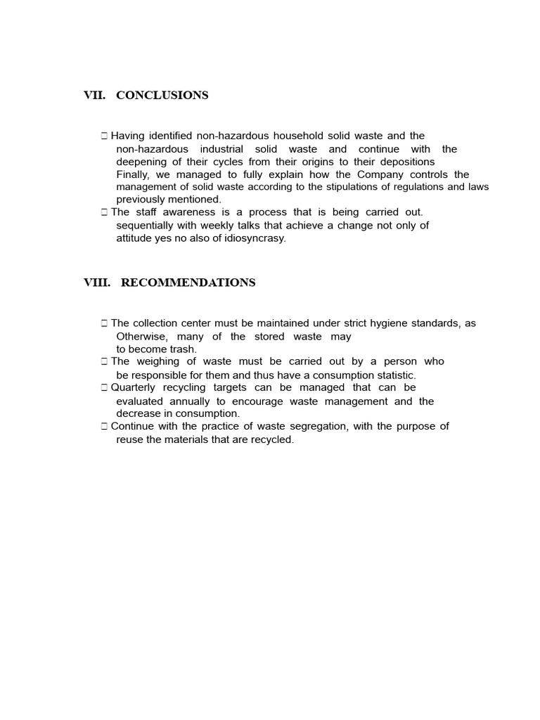 Conclusion Is | PDF | Waste | Waste Management