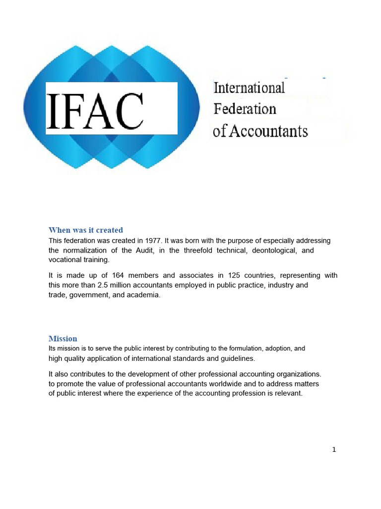 Overview of IFAC and Its Mission | PDF | International Financial ...