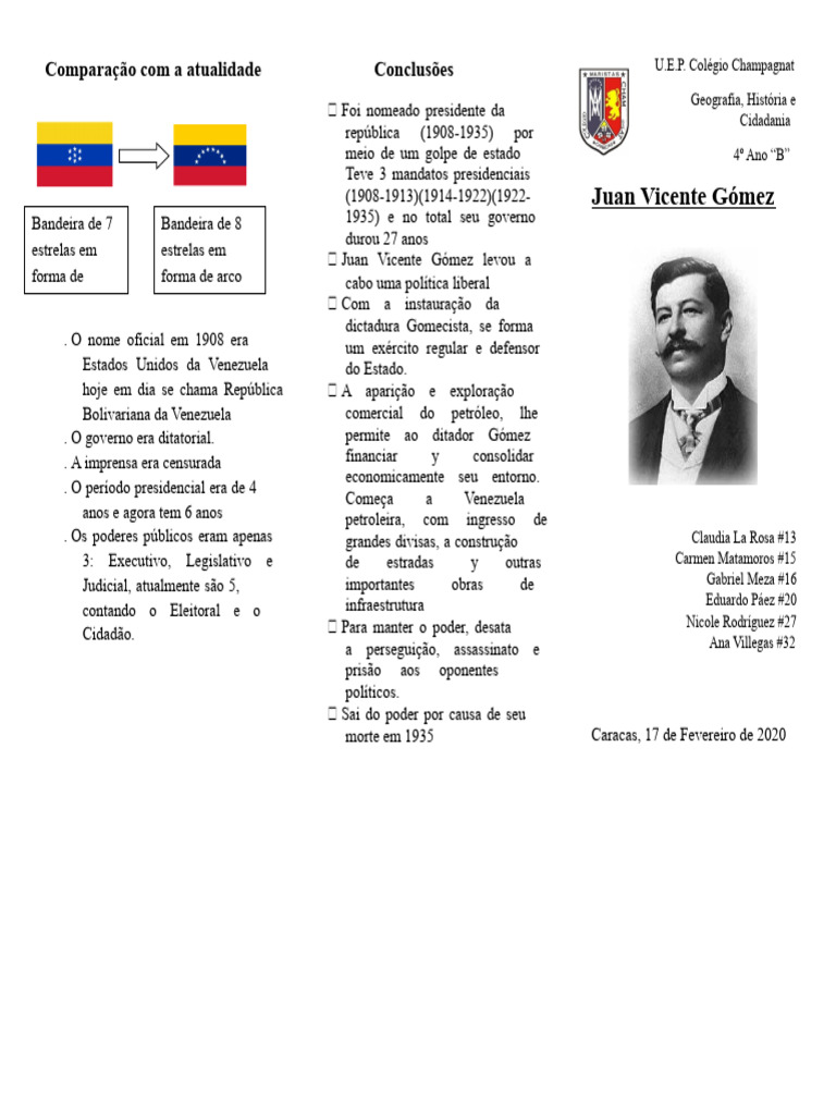 Governo de Juan Vicente Gómez na Venezuela | PDF | Venezuela | Governo