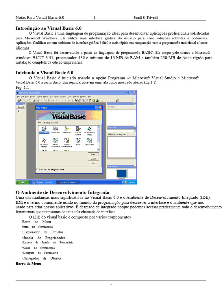 Notas Sobre Visual Basic 6.0 | PDF | Janela (informática) | Atalho de ...