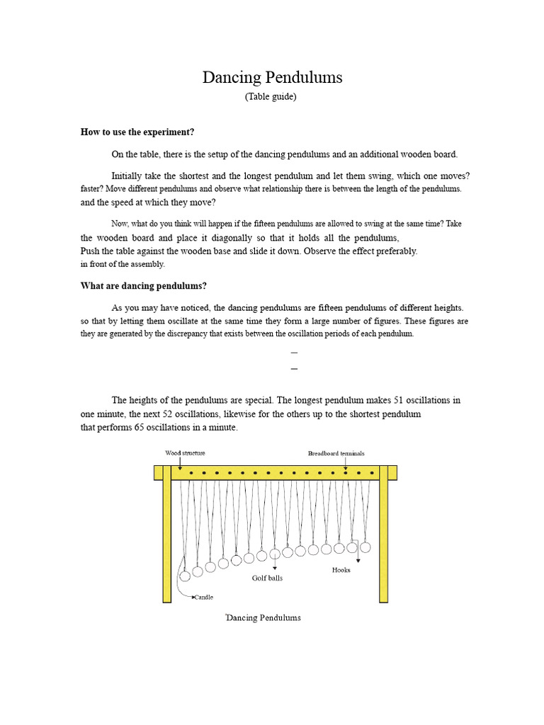 Dancing Pendulums | PDF | Pendulum | Oscillation