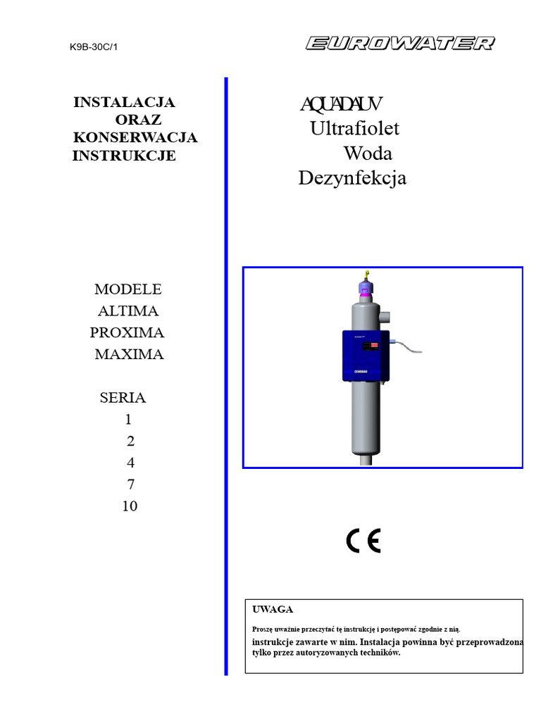 Systemy UV Wedeco AQUADA Altima, Proxima, Maxima | PDF