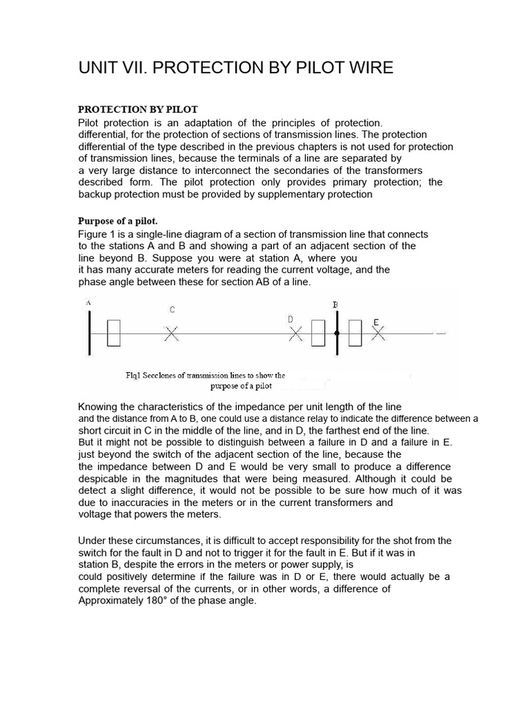 Pilot Wire Protection for Transmission Lines | PDF | Relay | Electric ...