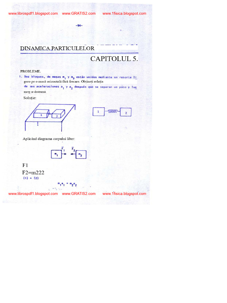 Cap - 4 - Dinamica Particulelor-I-Exerciții Rezolvate-Resnick Halliday | PDF