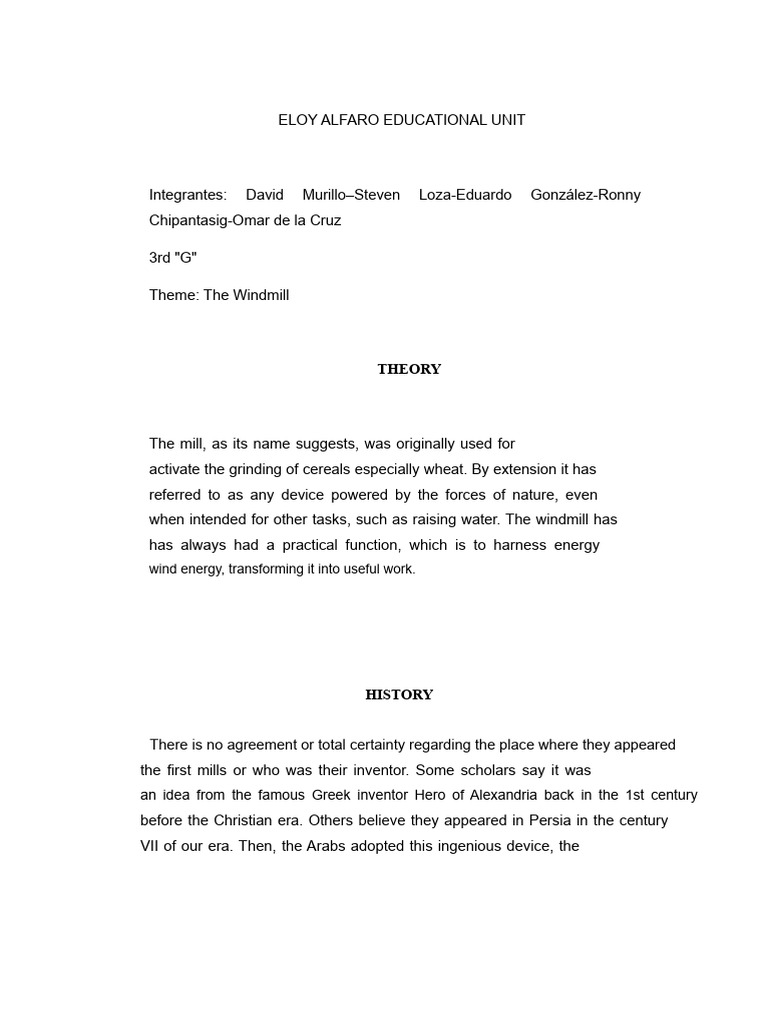 Report Windmill 2 | PDF | Wind Turbine | Wind Power