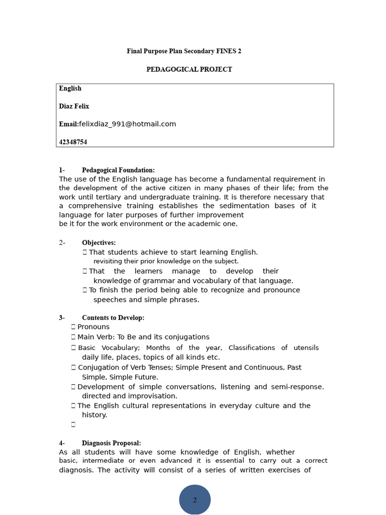 English Project | PDF | English Language | Grammatical Conjugation