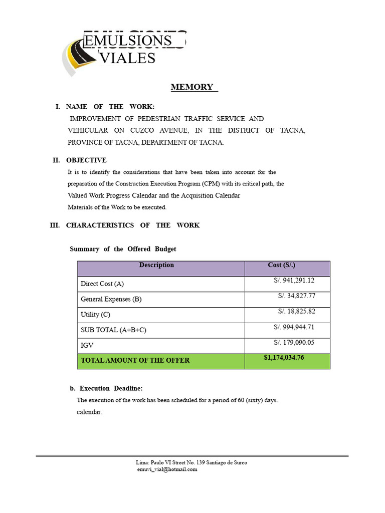 Memory of The Documents Indicated in Literals I), J) and K) . | PDF