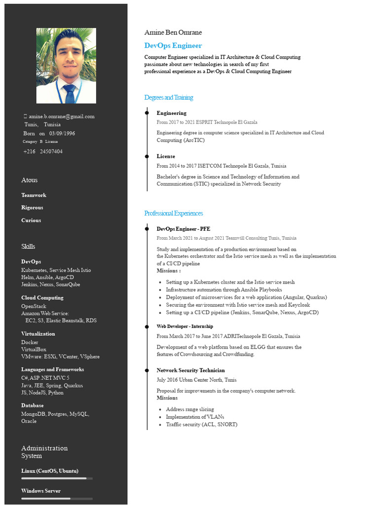 Amine Ben Omrane-CV | PDF | Open Stack | Computing