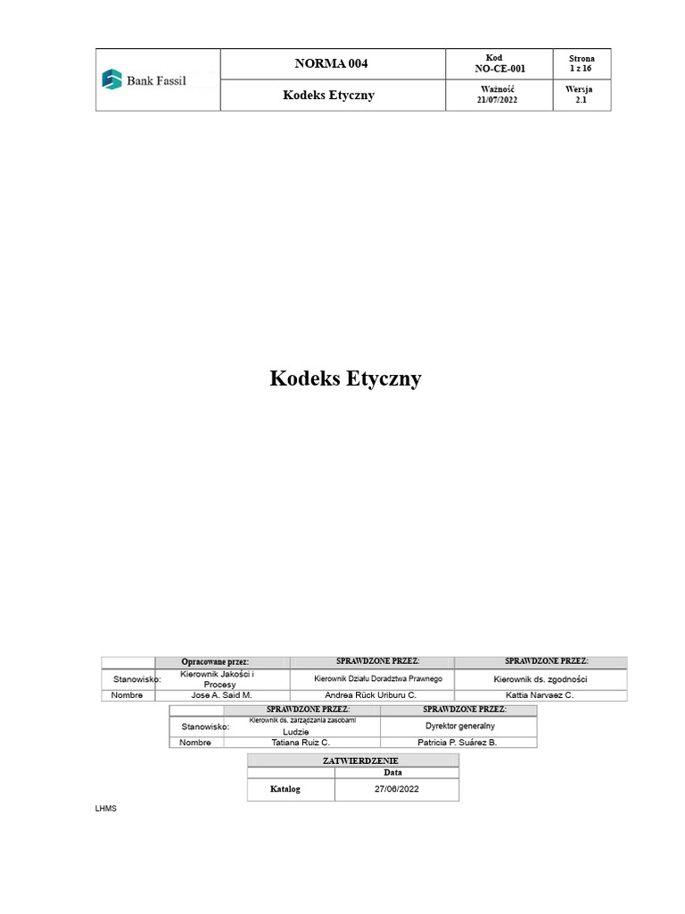 Norma 004 KODEKS ETYKI PDF | PDF