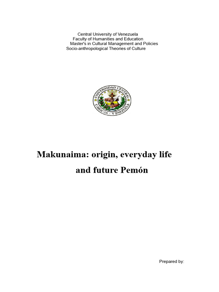Myth of Makunaima | PDF | Methodology | Polytheism