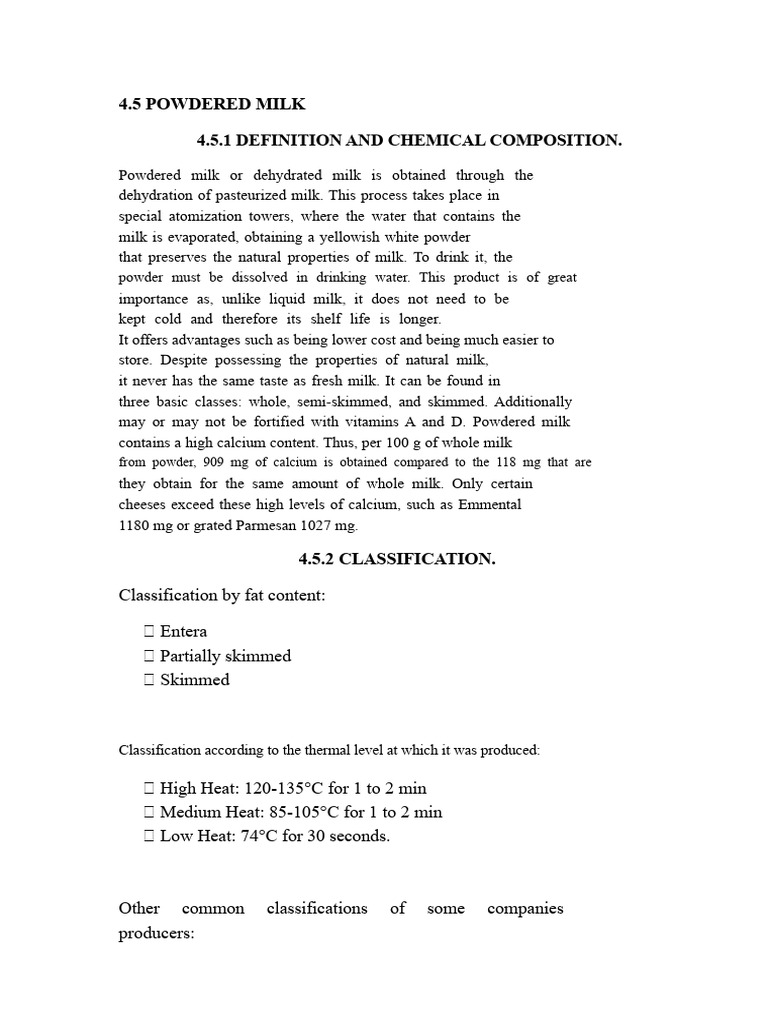Powdered Milk | PDF | Milk | Powdered Milk