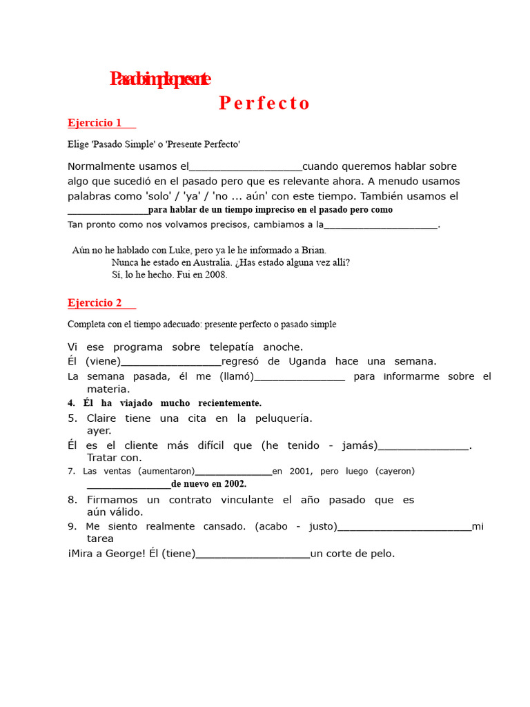 Viii Presente Perfecto | PDF