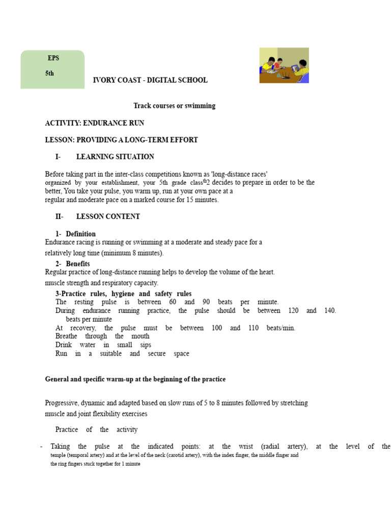 5th Grade Physical Education - Lesson 1 - Provide A Long-Lasting Effort ...