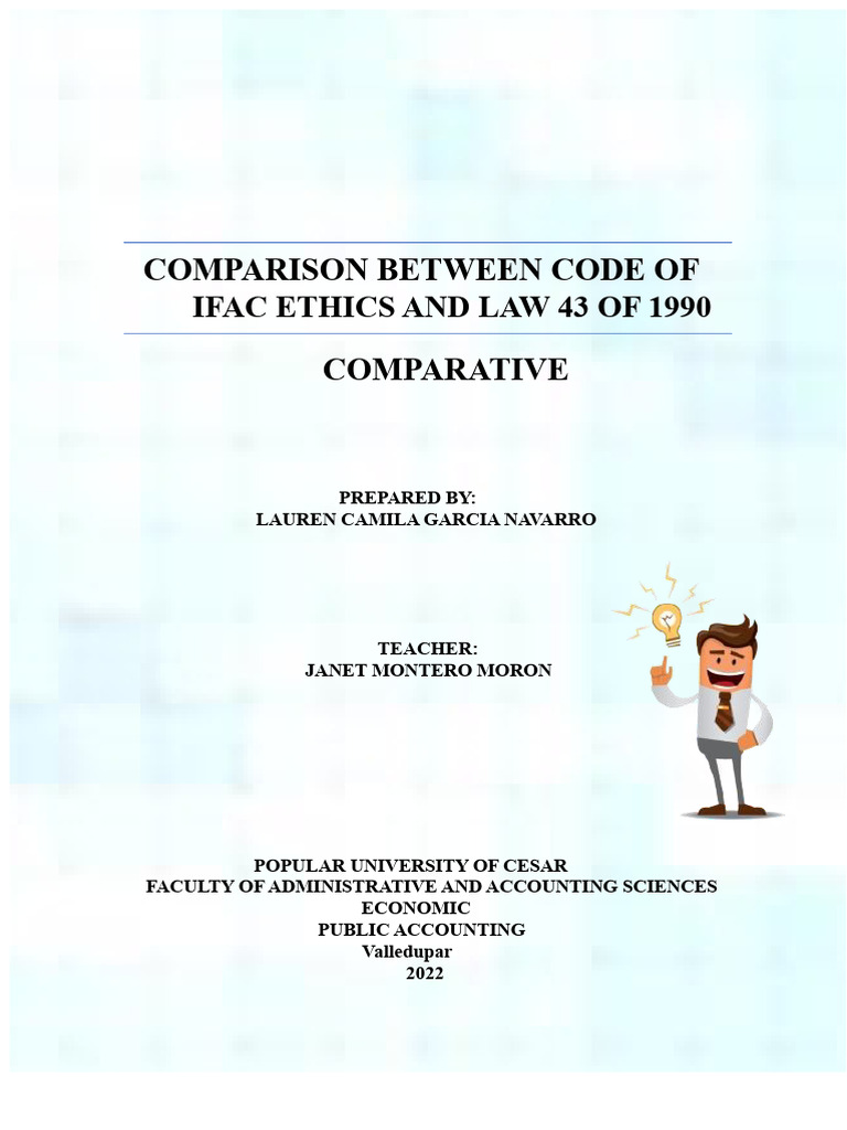 Comparison Between Ifac Code of Ethics and Law 43 of 1990 | PDF ...