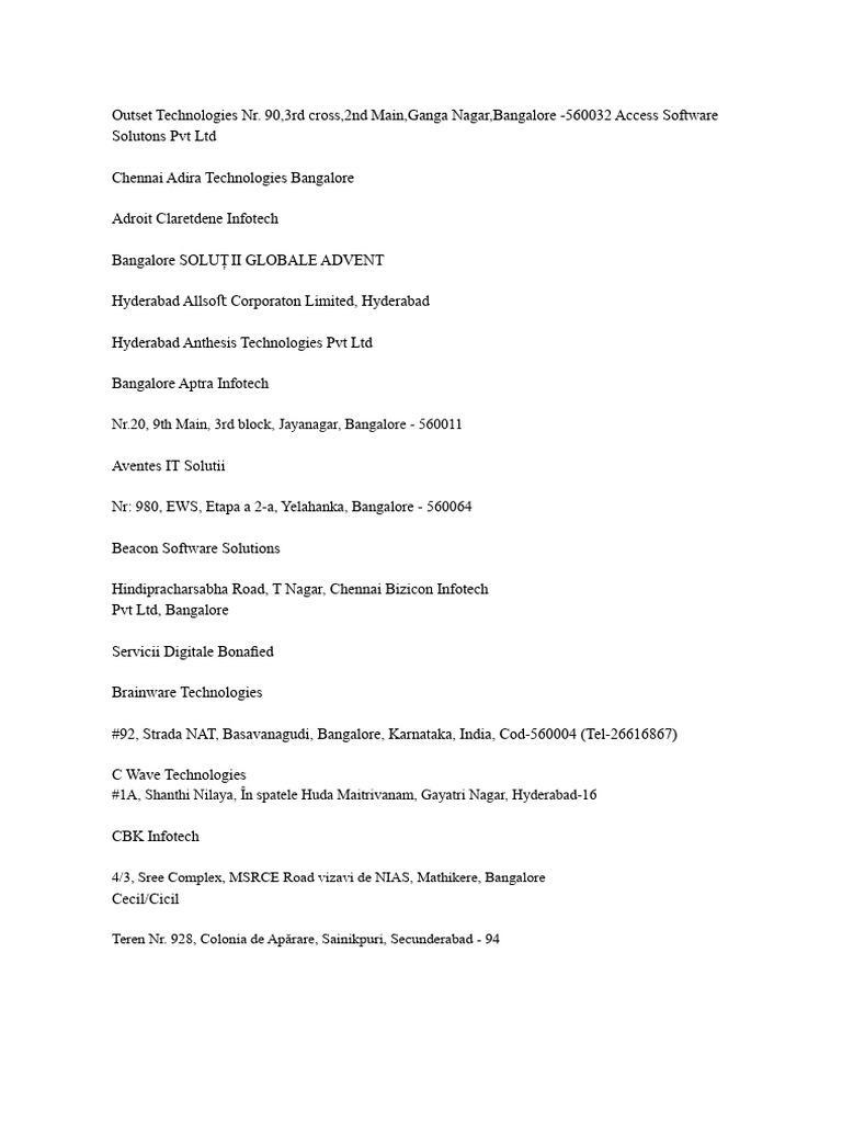 Lista Companiilor False 2 | PDF