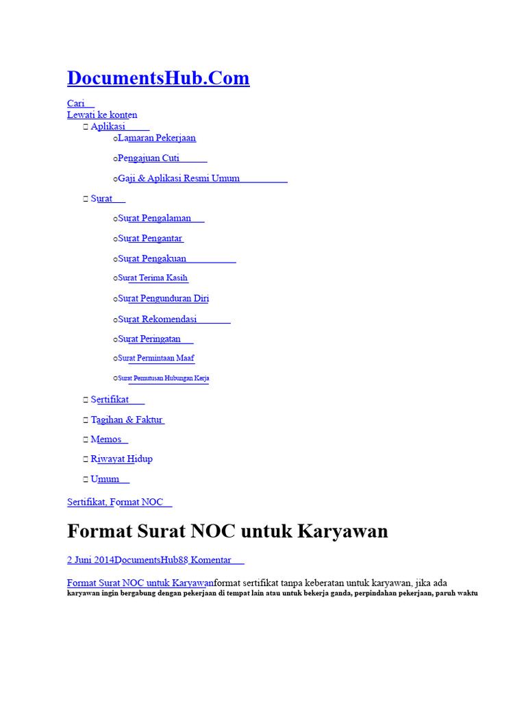 NOC Contoh | PDF