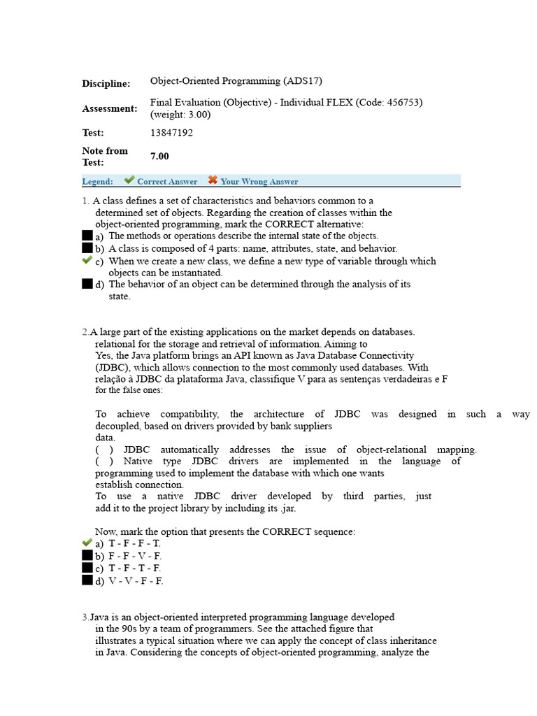Object-Oriented Programming Final Assessment (Objective) | PDF | Method (Computer Programming ...
