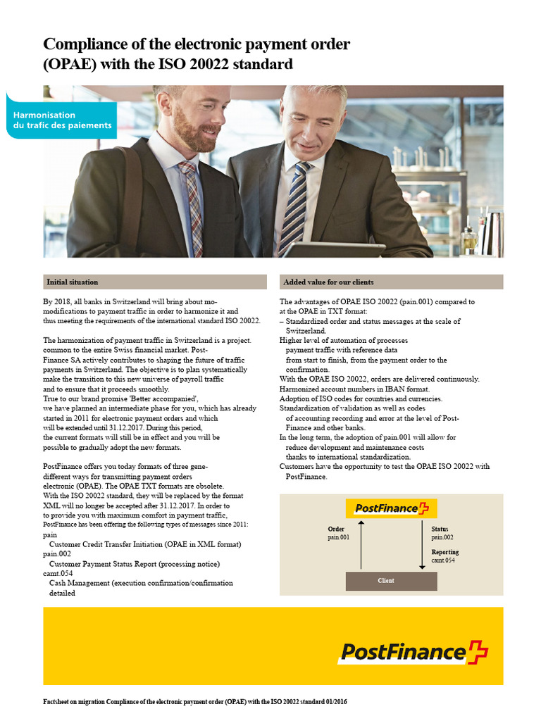 OPAE Compliance with ISO 20022 Standard | PDF | Business