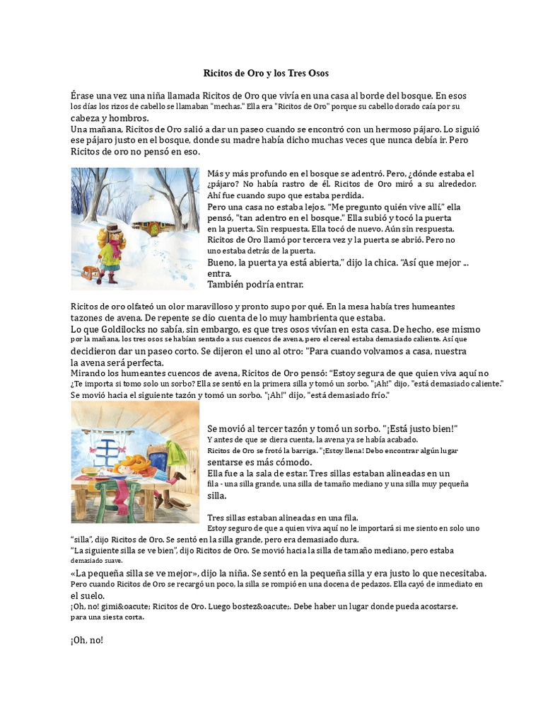 Ricitos de Oro y Los Tres Osos | PDF | Ricitos de oro y los tres osos