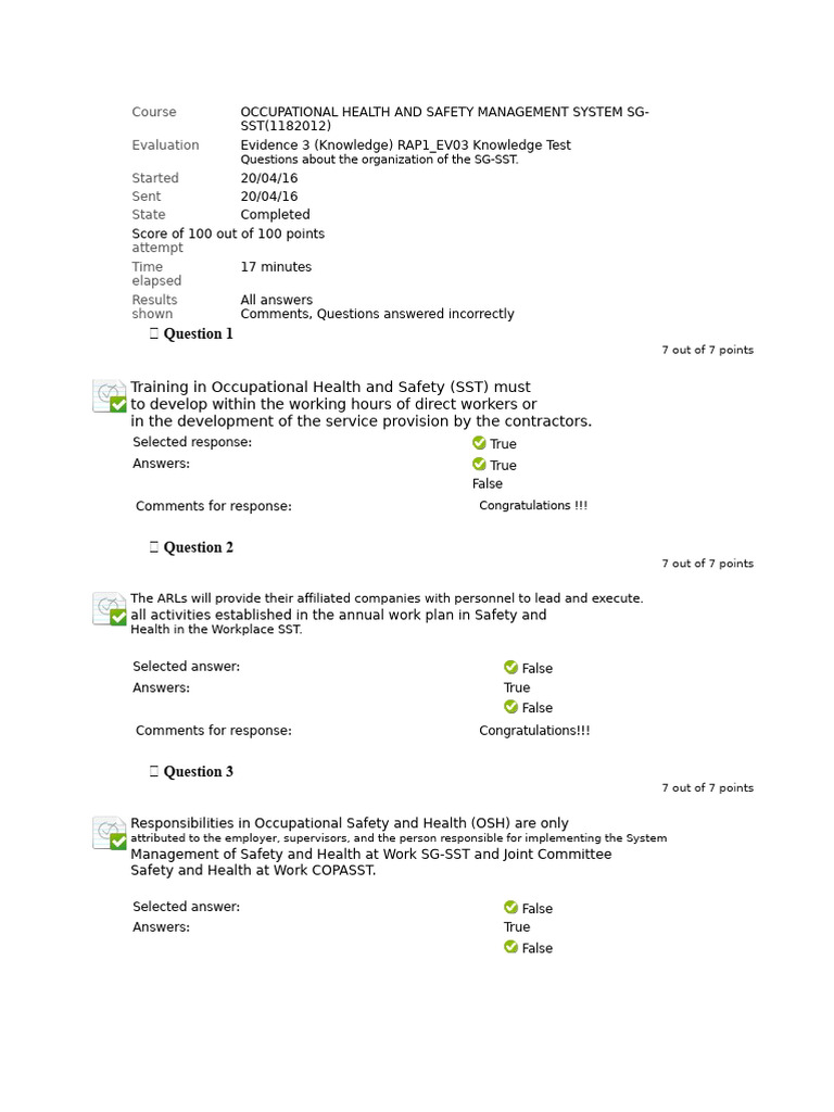 Evidence 3 of Knowledge RAP1 EV03 Knowledge Test Questions About ...