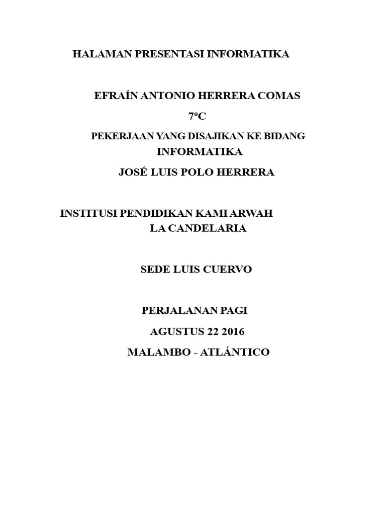 Lembar Presentasi Informatika | PDF