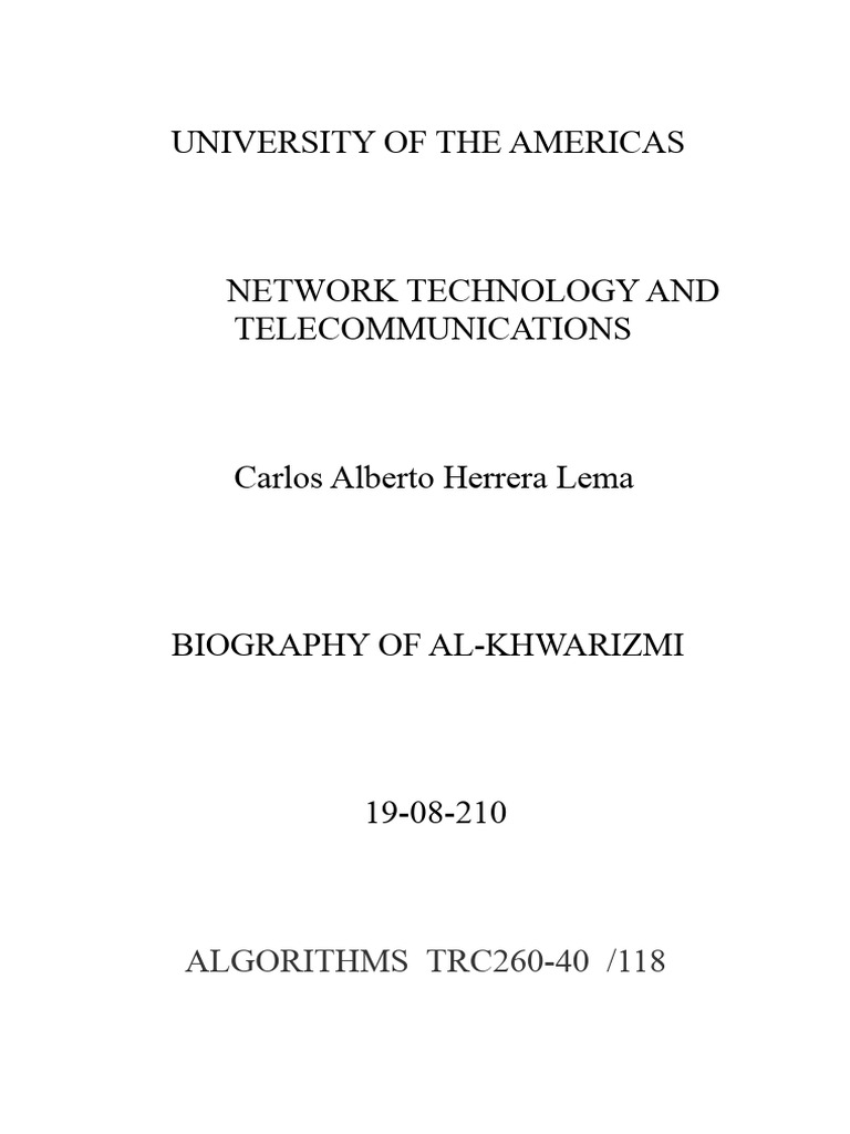Biography of Al-Khwarizmi | PDF | Mathematics