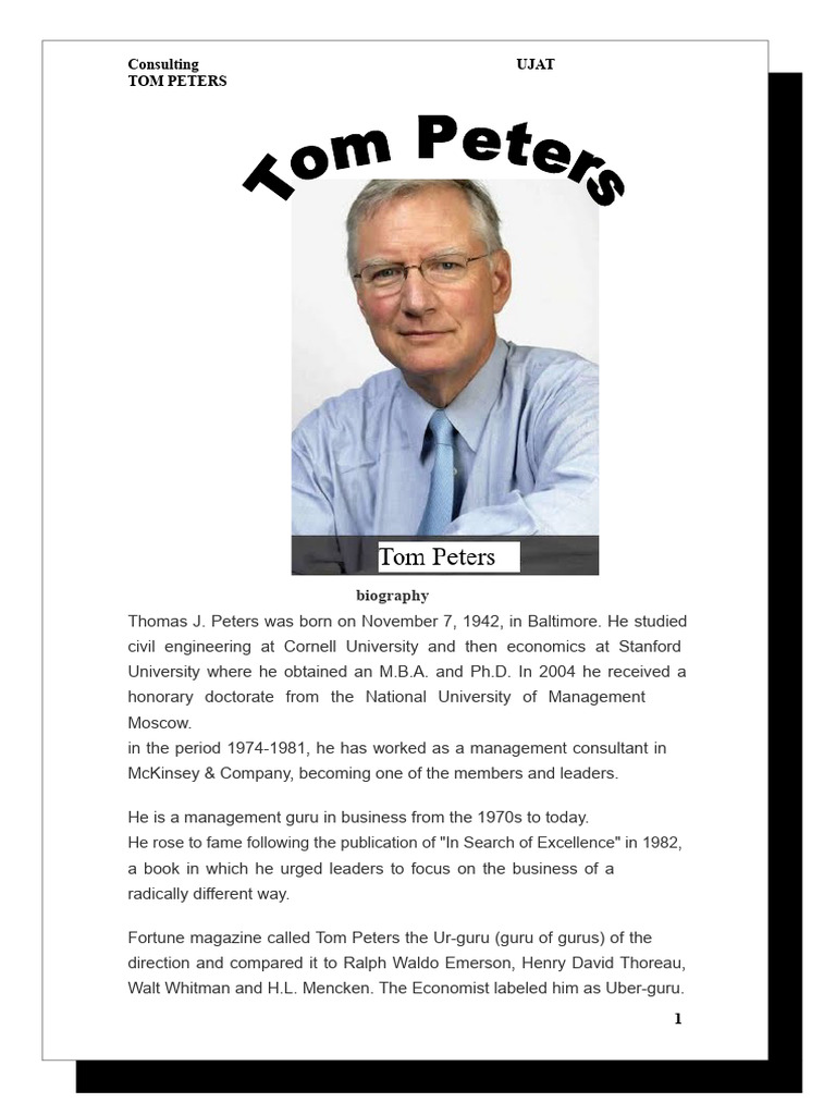 Tom Peters: Management Guru Biography | PDF | Rationality | Decision Making