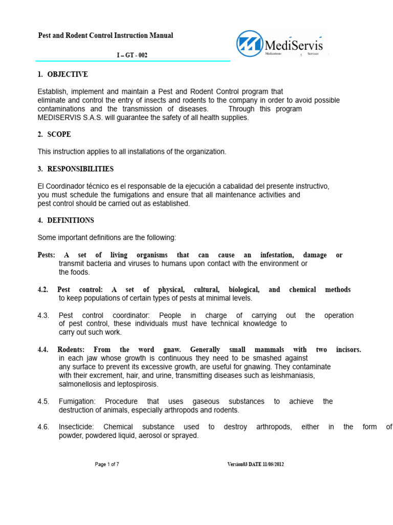 I - GT - 002 Pest and Rodent Control Instruction Manual v-03 | PDF ...