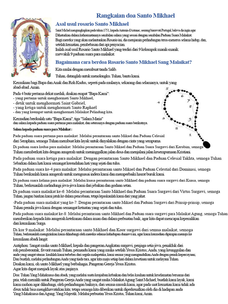 Doa Rosario Santo Mikhael | PDF