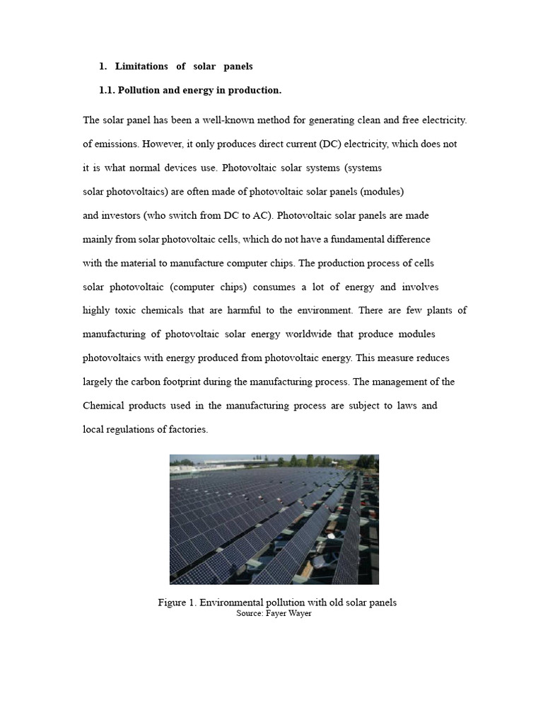 Limitations of Solar Panels-Daye | PDF | Photovoltaics | Photovoltaic ...