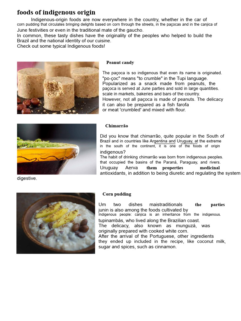 Foods of Indigenous Origin | PDF | Cuisine | Cuisine Of The Americas