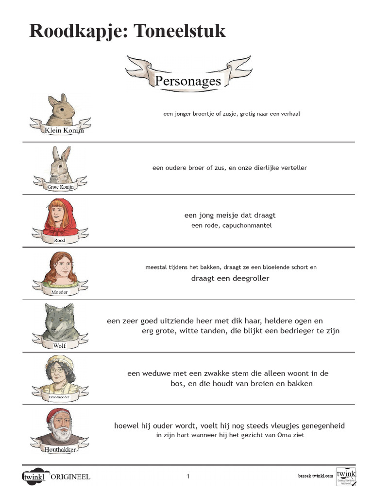 Roodkapje Toneelstuk Script | PDF