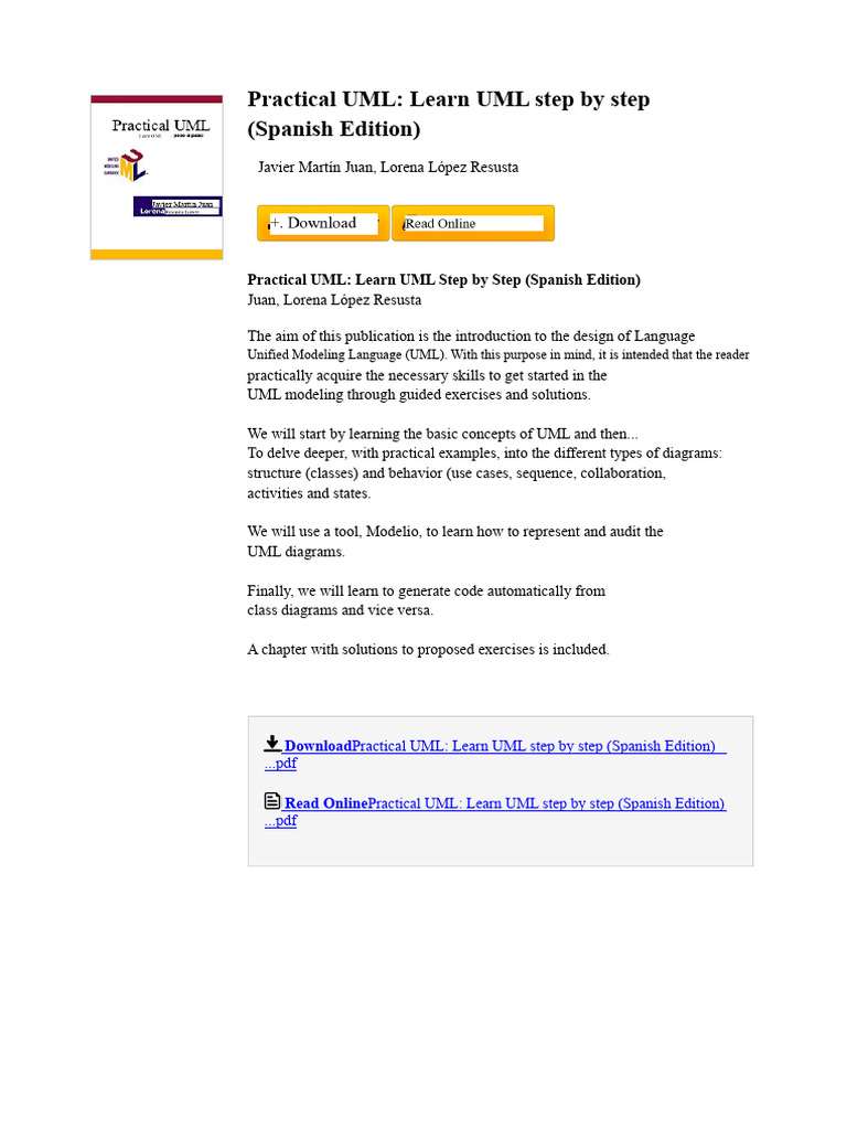 Uml Practical Learn Uml Step by Step Spanish Edition by Javier Martin ...