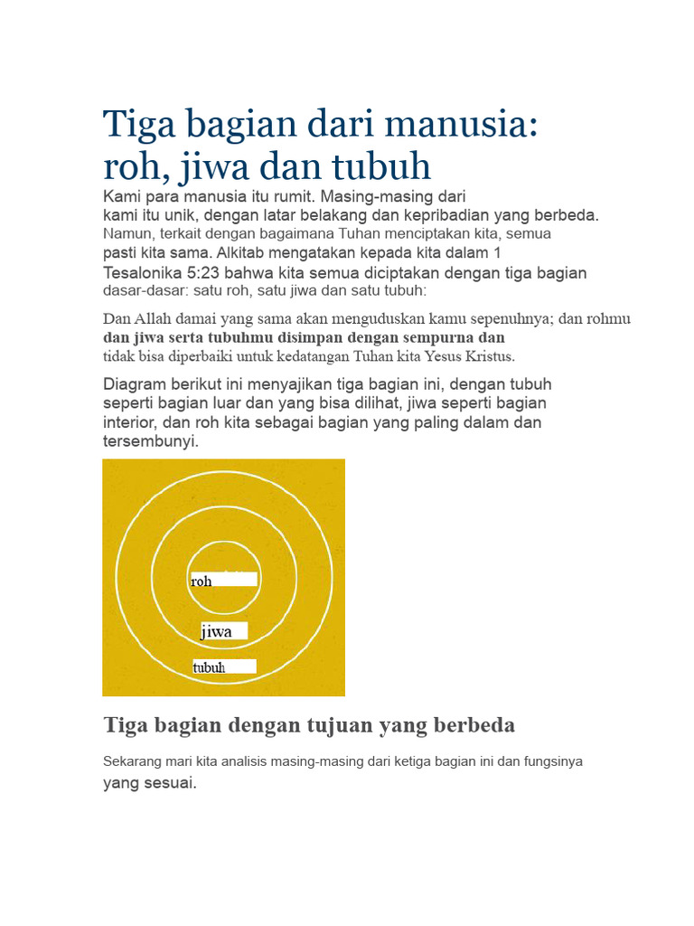 Tiga Bagian Dari Manusia | PDF