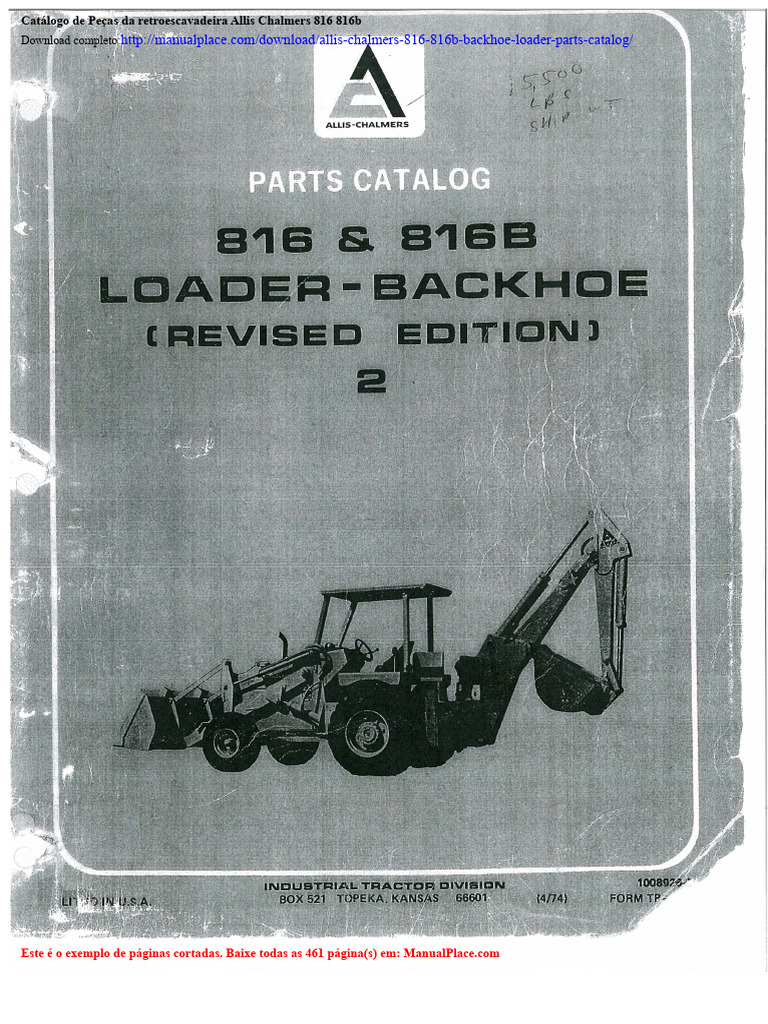 Catálogo de Peças Allis Chalmers 816B | PDF