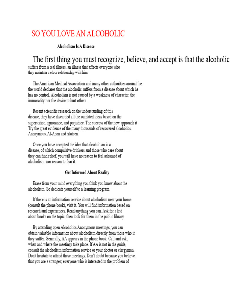 Understanding Alcoholism and Al-Anon | PDF | Alcoholism | Twelve Step ...