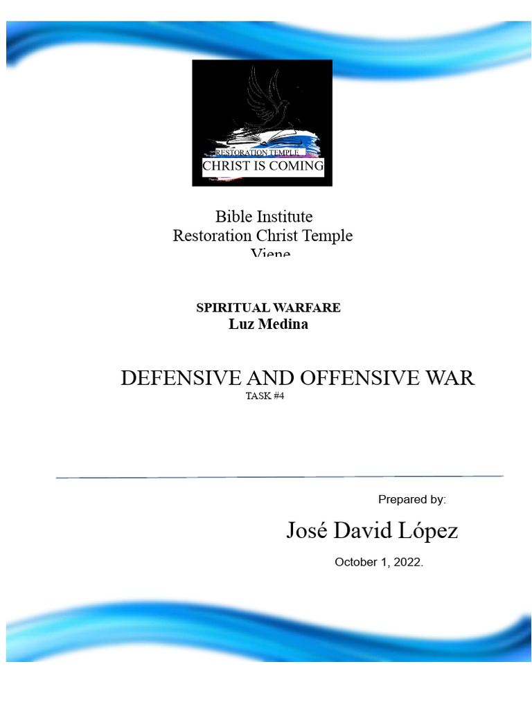 Offensive and Defensive War Assignment # 4 | PDF | Spiritual Warfare | God