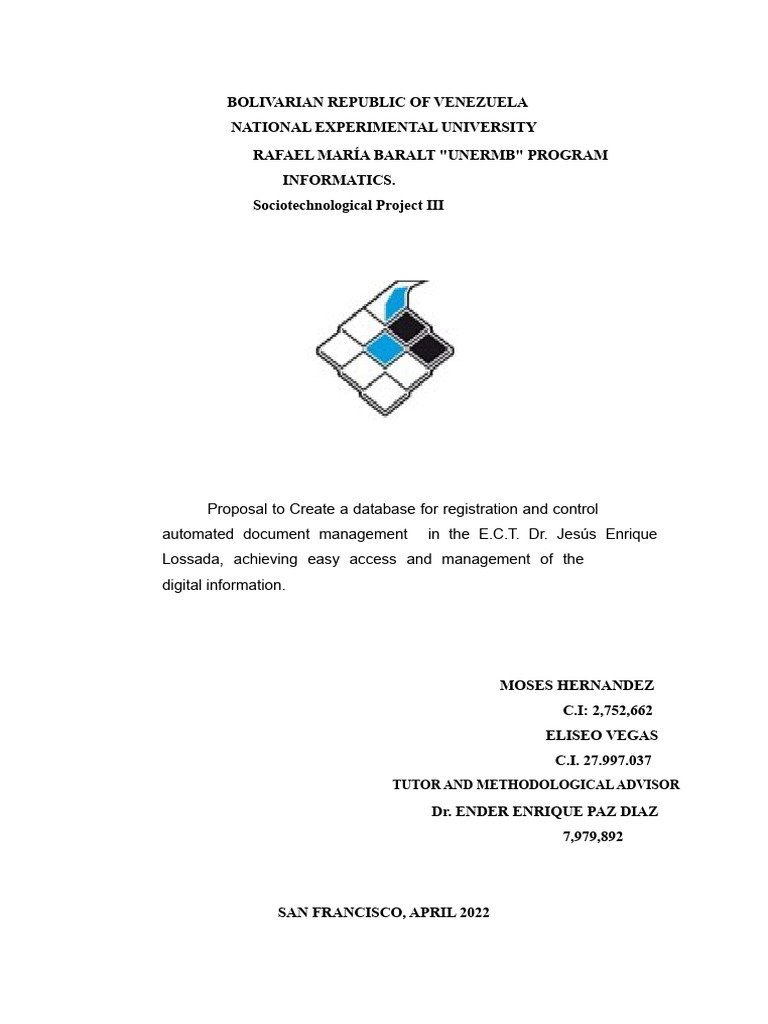 Sociotechnical Project Moises Hernandez and Eliseo Vega | PDF ...