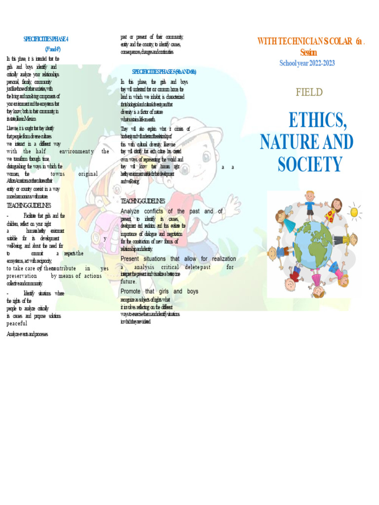 Brochure Ethics Nature and Society | PDF | Adolescence | Biodiversity