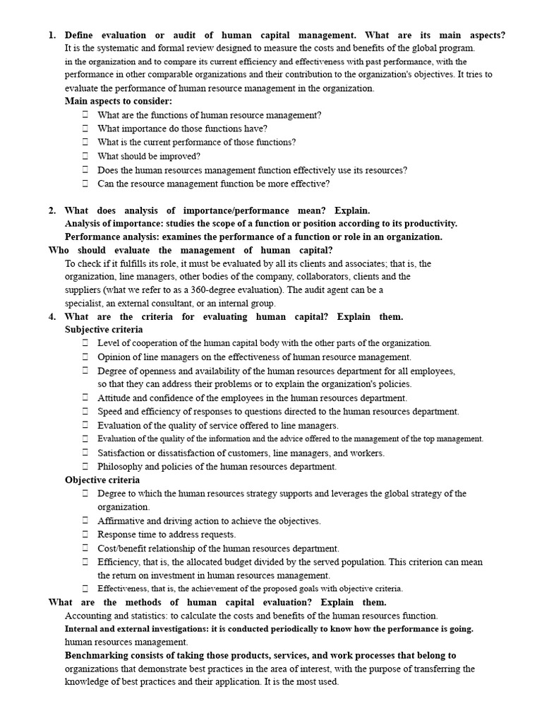 Chapter 17 Questionnaire | PDF | Human Resource Management | Human ...