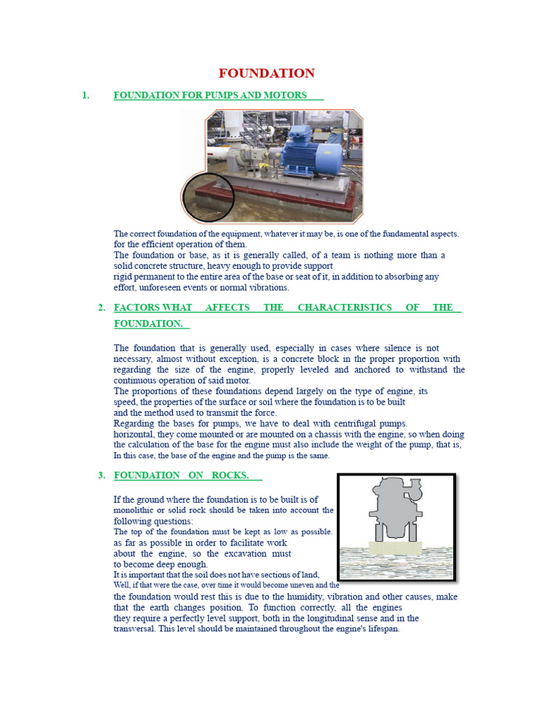 Pump and Motor Foundation Guide | PDF | Machines | Piston