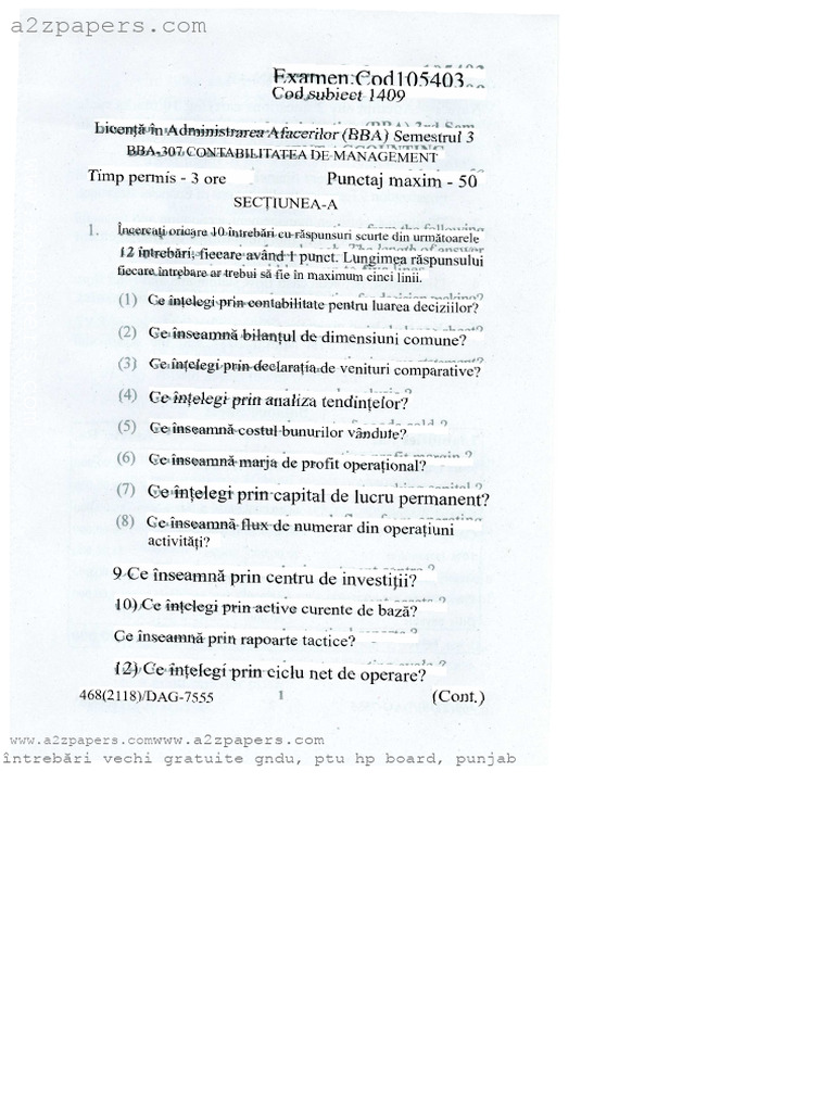 Întrebări Vechi Gratuite Gndu, Ptu HP Board, Punjab | PDF