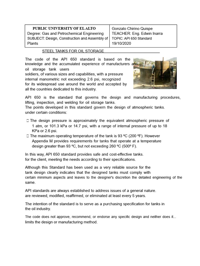 Norm API 650 | PDF