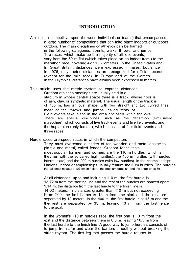 Hurdle Race Distances and Rules | PDF | Track And Field | Anatomical ...