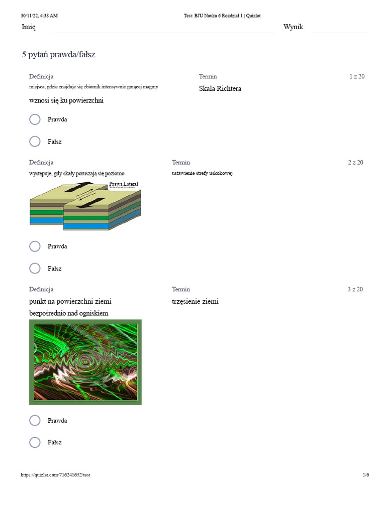 Test BJU Science 6 Rozdział 1 - Quizlet PDF | PDF
