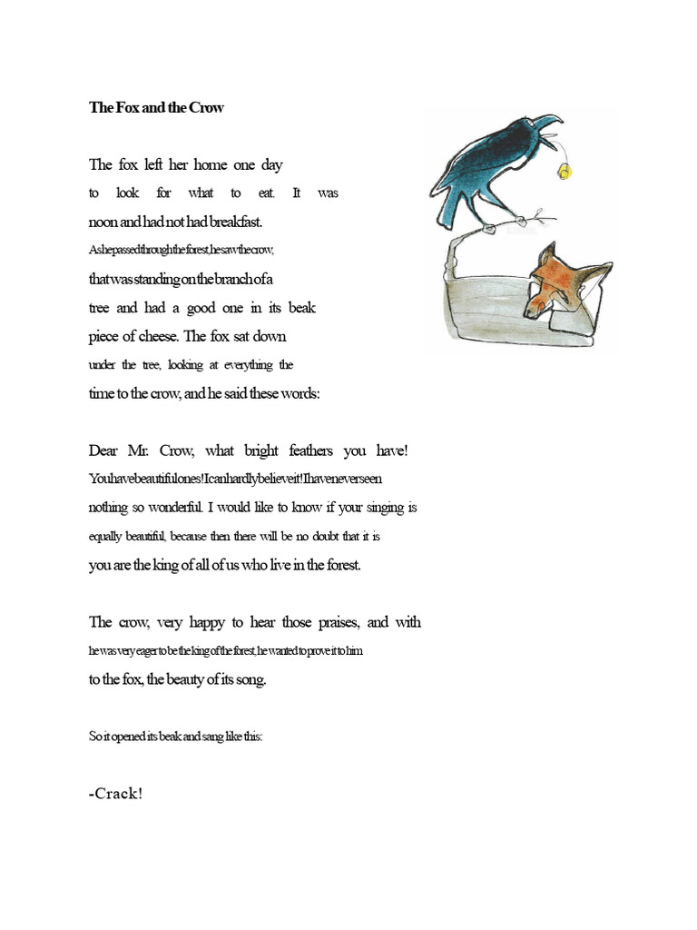 Fox Tricks Crow for Cheese | PDF
