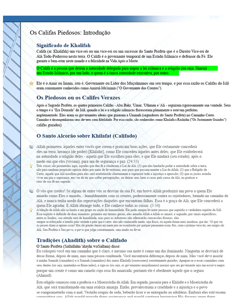 Entendendo os Califas Piedosos no Islã | PDF | Maomé | Alá