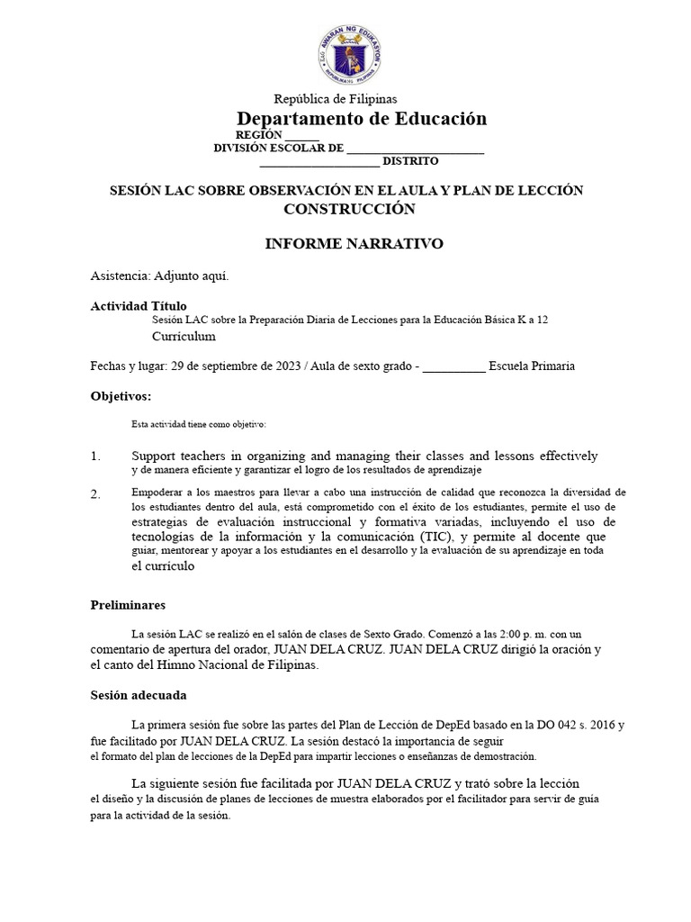 Lac Acr | PDF | Plan de estudios | Educación primaria