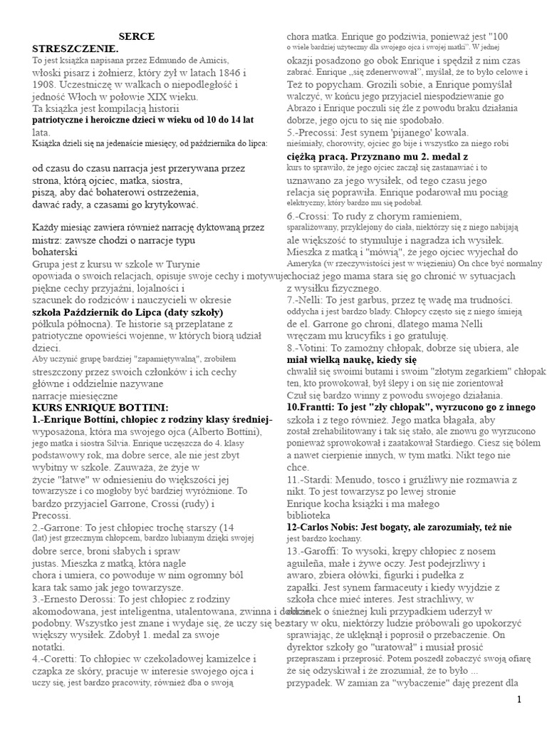 SERCE Podsumowanie | PDF