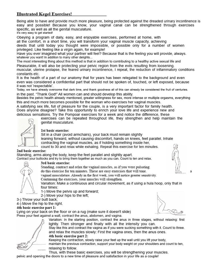 Illustrated Kegel Exercises | PDF | Vagina | Abdomen